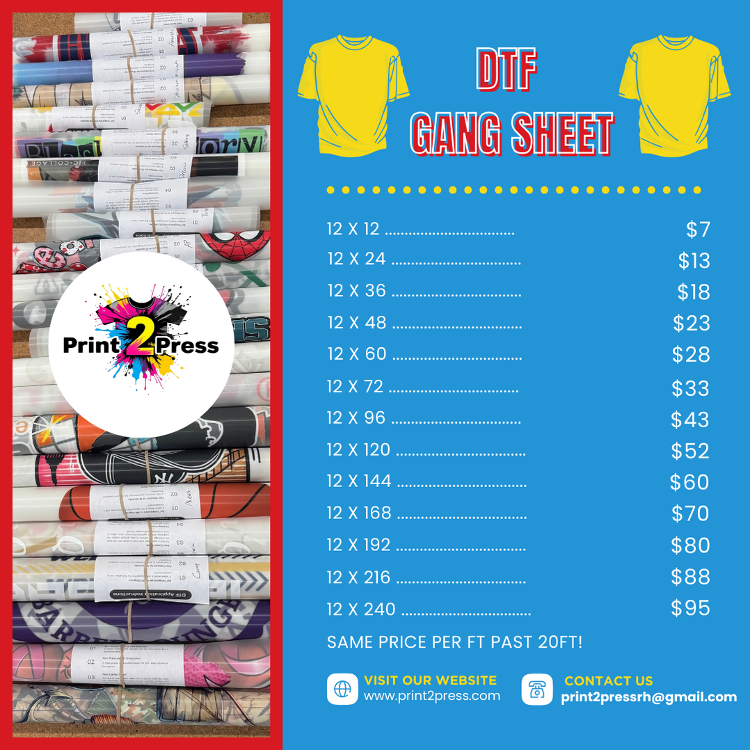 Build Your Custom DTF Gang Sheet — Print 2 Press, LLC